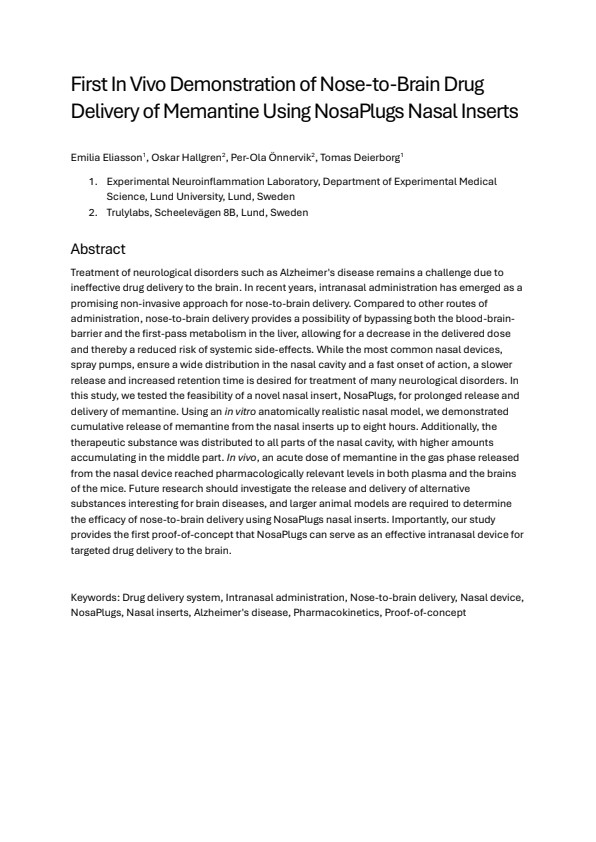 NOSA Receives Positive Organ Data from In Vivo Study on Drug Delivery ...