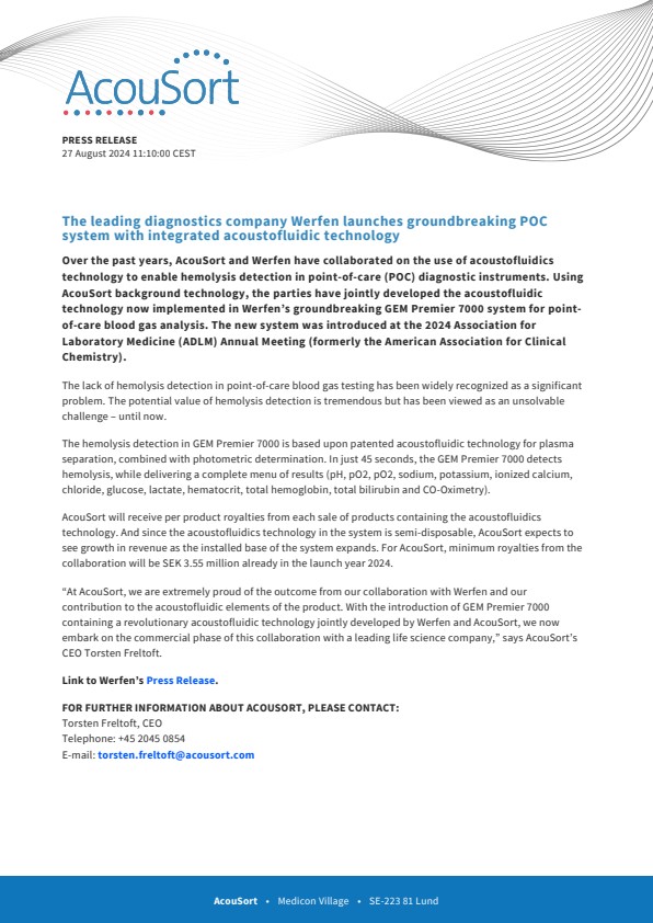 The leading diagnostics company Werfen launches groundbreaking POC ...